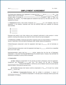 Employment Agreement Template (Word)