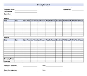 Semi-Monthly Timesheet Template (Excel)