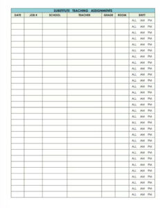 Substitute Teacher Checklist Template