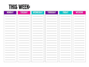 Free Printable Weekly Task List Template
