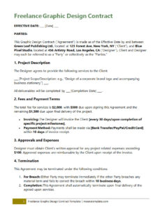 Freelance Graphic Design Contract Template