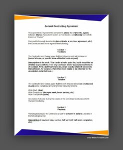 General Contractor Agreement Template