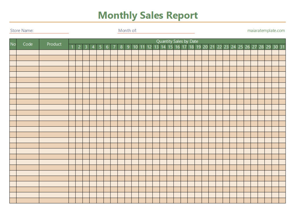 Monthly Sales Report Template (Excel)