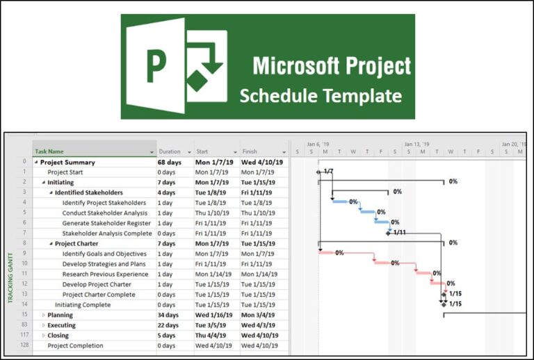 Editable Project Timetable Template