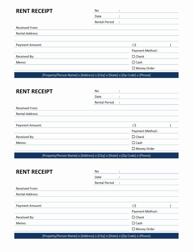 Printable Property Tax Receipt Template