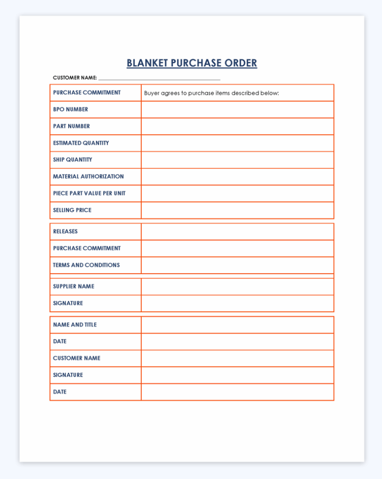 Free Printable Purchase Order Form