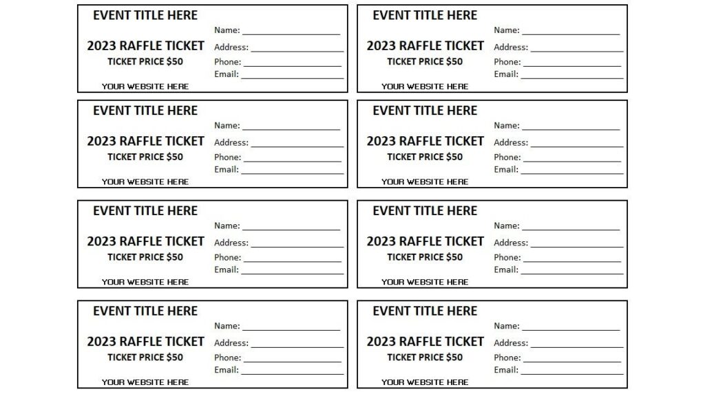Editable Raffle Tickets Template (Word)