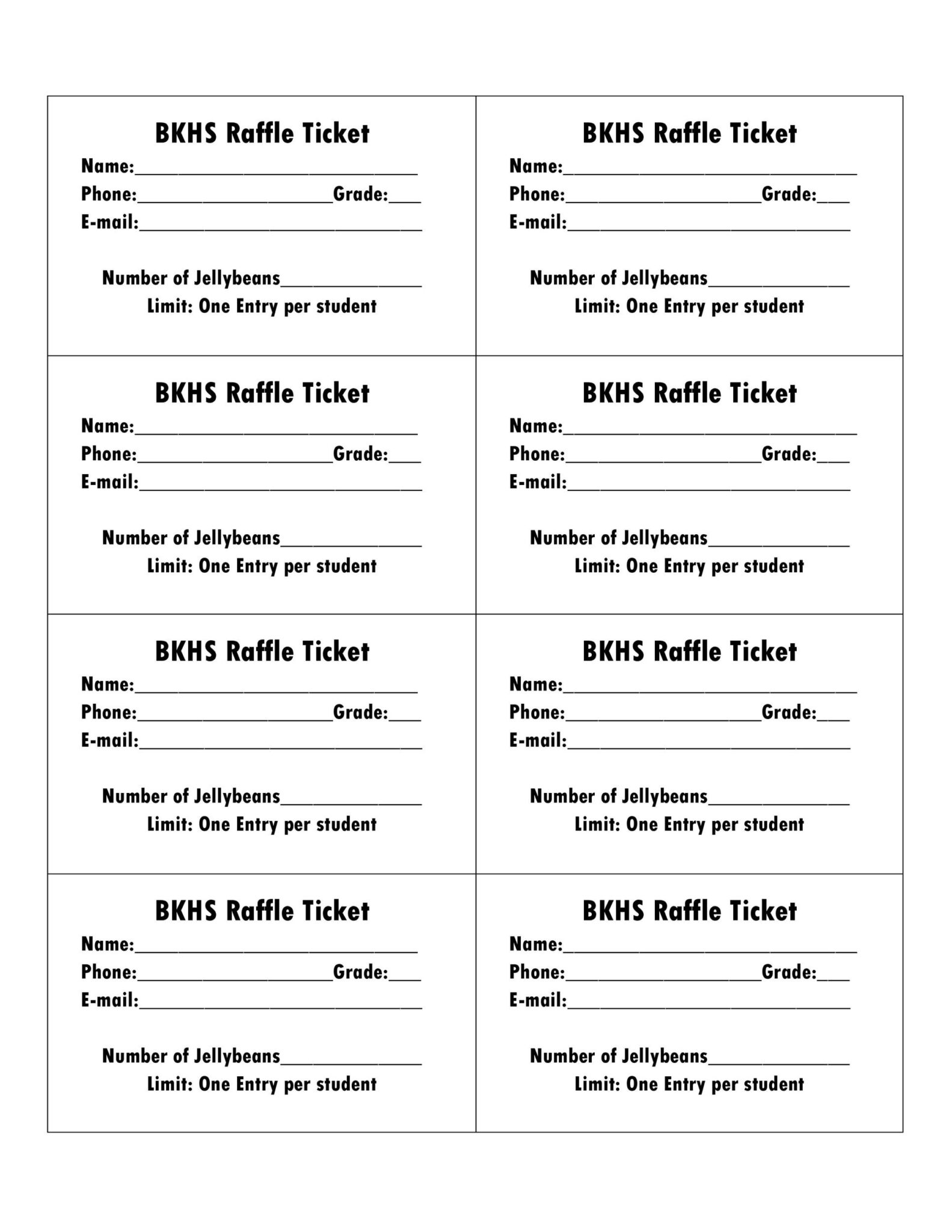 Editable Raffle Tickets Template (Word)