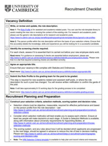 Free Printable Recruiting Checklist Template