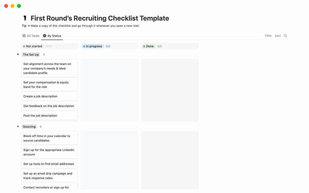 Free Printable Recruiting Checklist Template
