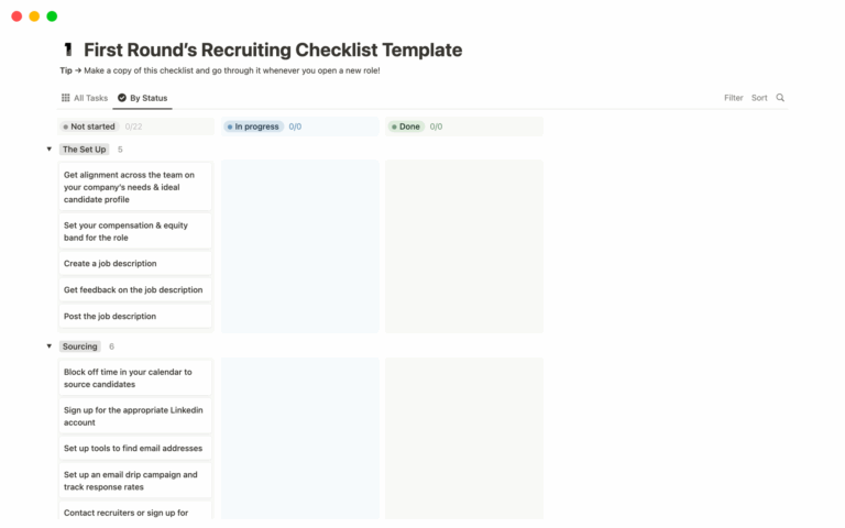 Free Printable Recruiting Checklist Template