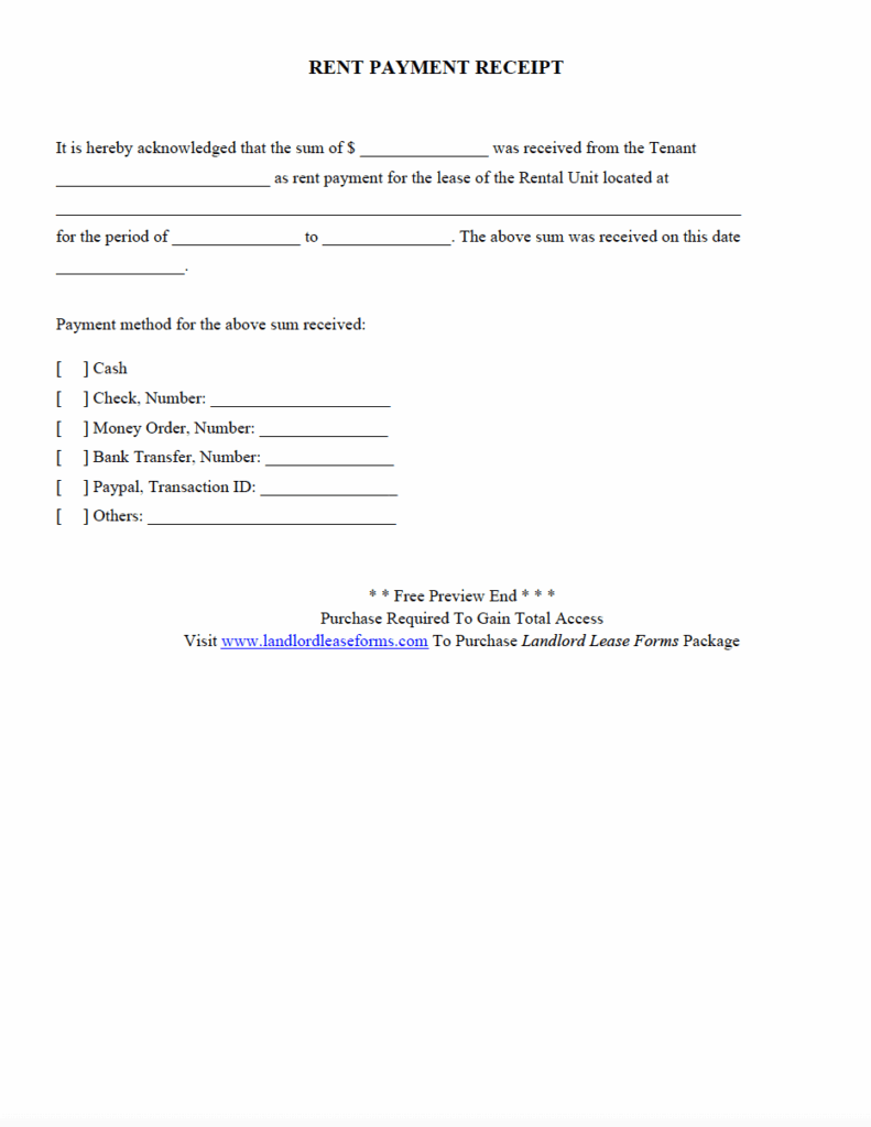 Rent Payment Agreement Template (Word)