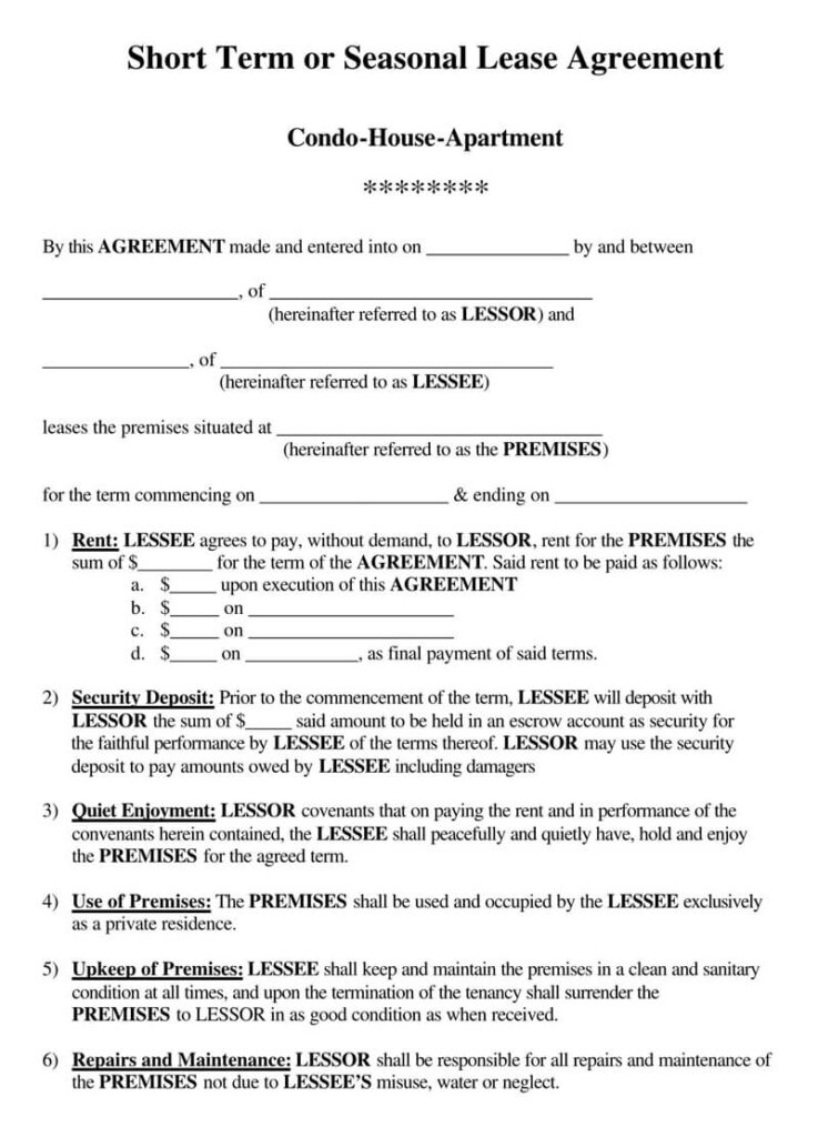 Rent Payment Agreement Template (Word)