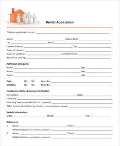 Free Printable Rental Application Template