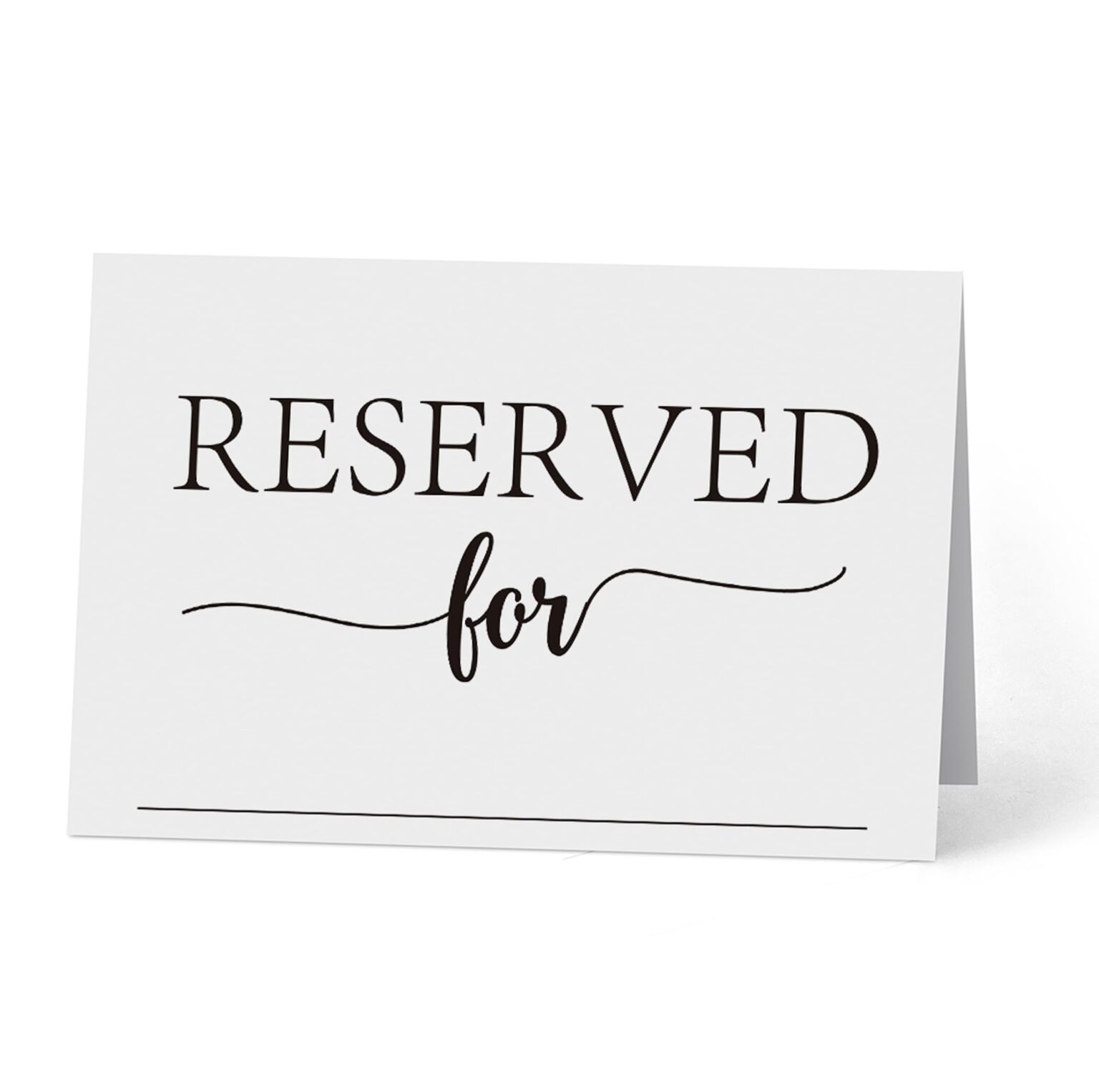 Printable Reserved Table Sign Template