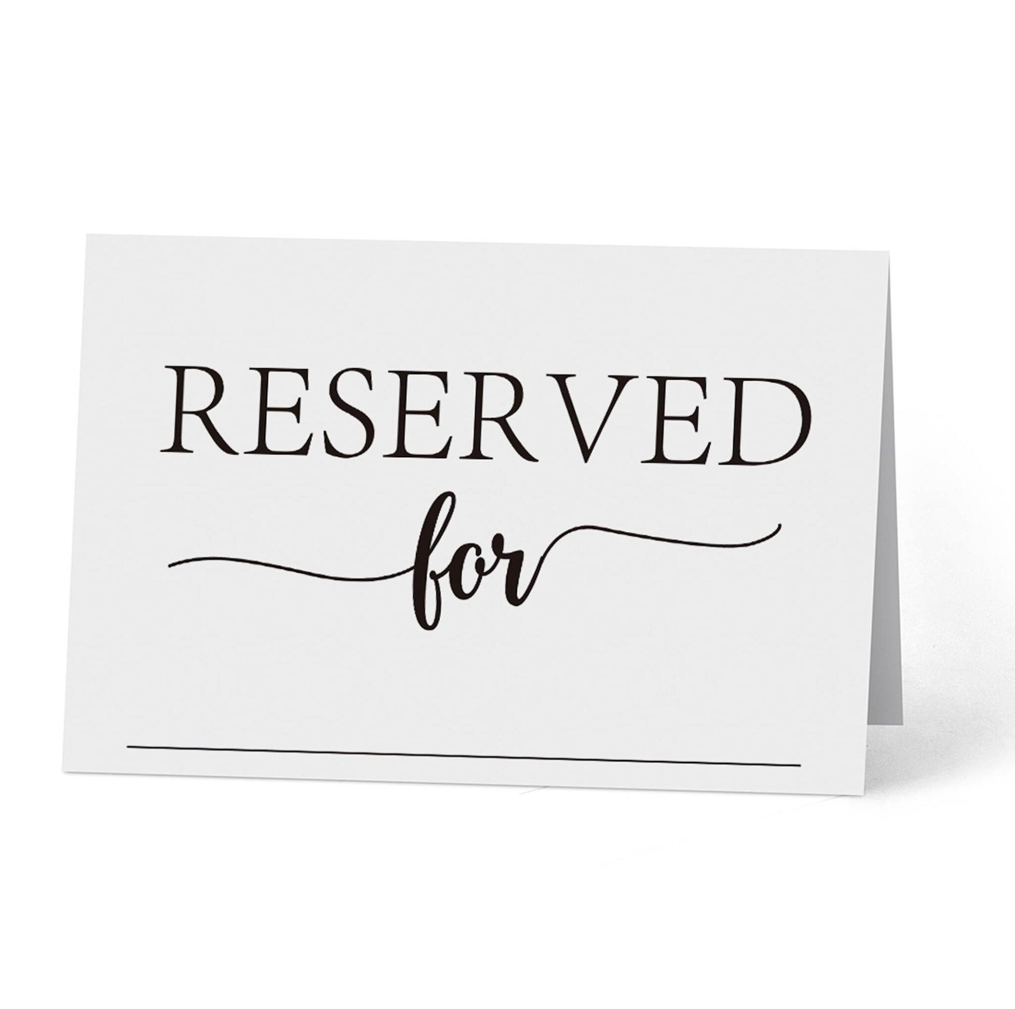 Printable Reserved Table Sign Template