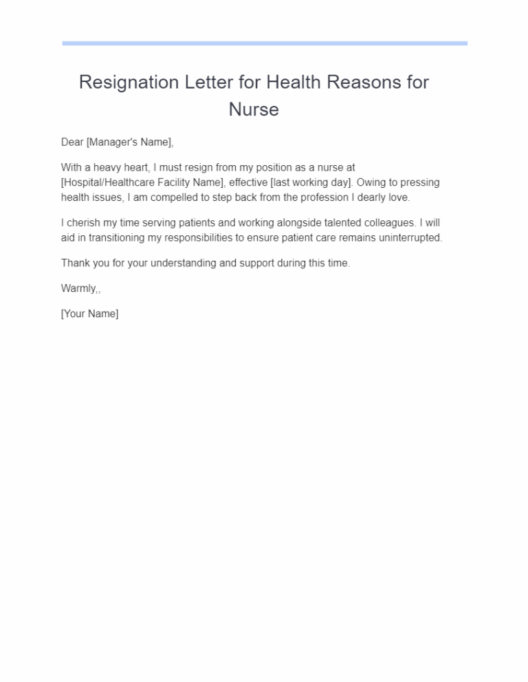 Resignation Letter Template for Nurses (Word)