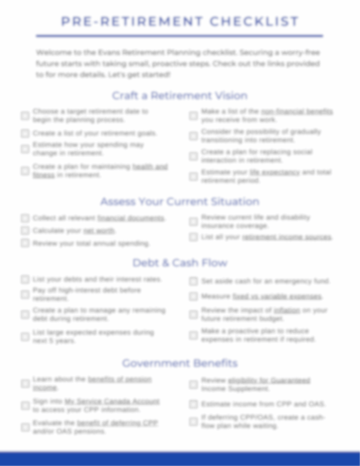 Free Printable Retirement Checklist Template