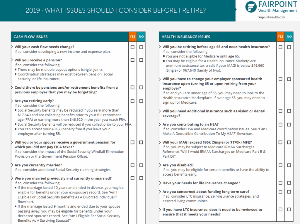 Free Printable Retirement Checklist Template
