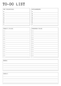 Free Printable Work To-Do List Template