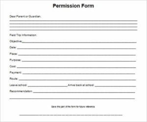 School Permission Slip Template (Word)