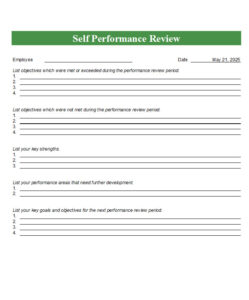 Self-Performance Review Template (Word)