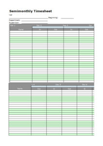 Semi-Monthly Timesheet Template (Excel)