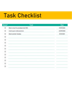 Free Printable Task Checklist Template