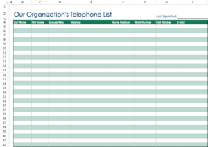 Free Printable Telephone Directory Template