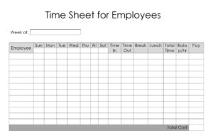 Timesheet Template With Lunch Break