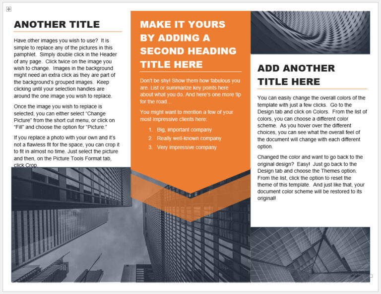 Editable Tri-Fold Pamphlet Template (Word)