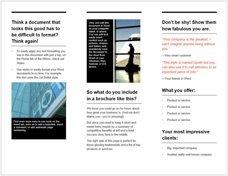 Editable Tri-Fold Leaflet Template (Word)