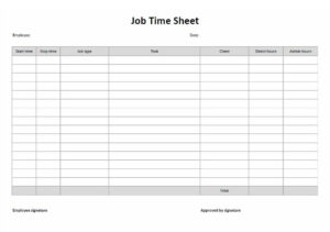 Free Printable Work Timesheet Template