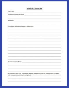 Workplace Investigation Checklist Template