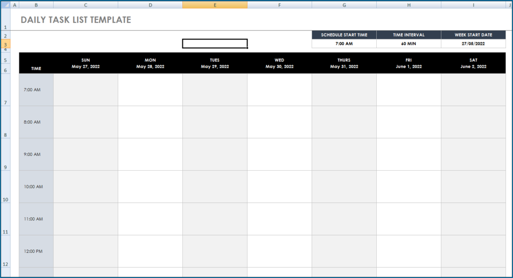 Free Printable Daily Task List Template