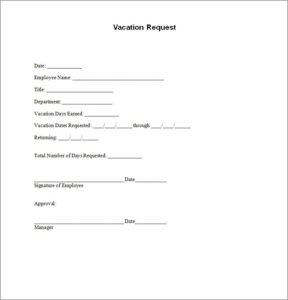 Vacation Request Letter Template (Word)